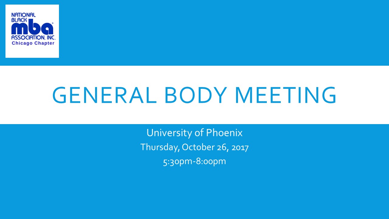 CCNBMBAA General Body Meeting | NBMBAA Chicago